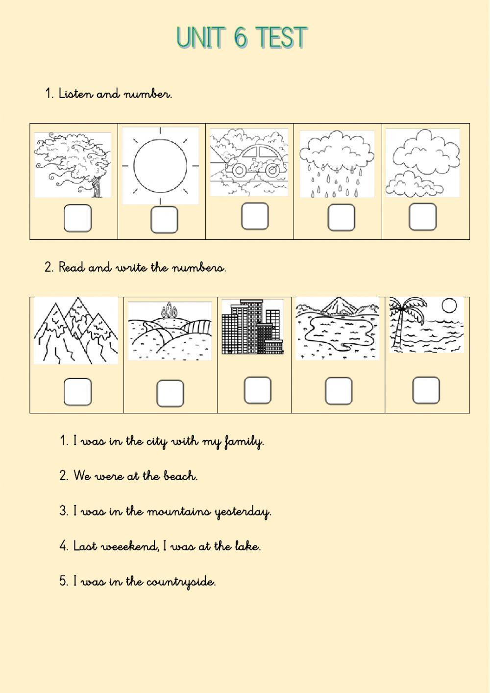 Places and weather worksheet | Live Worksheets