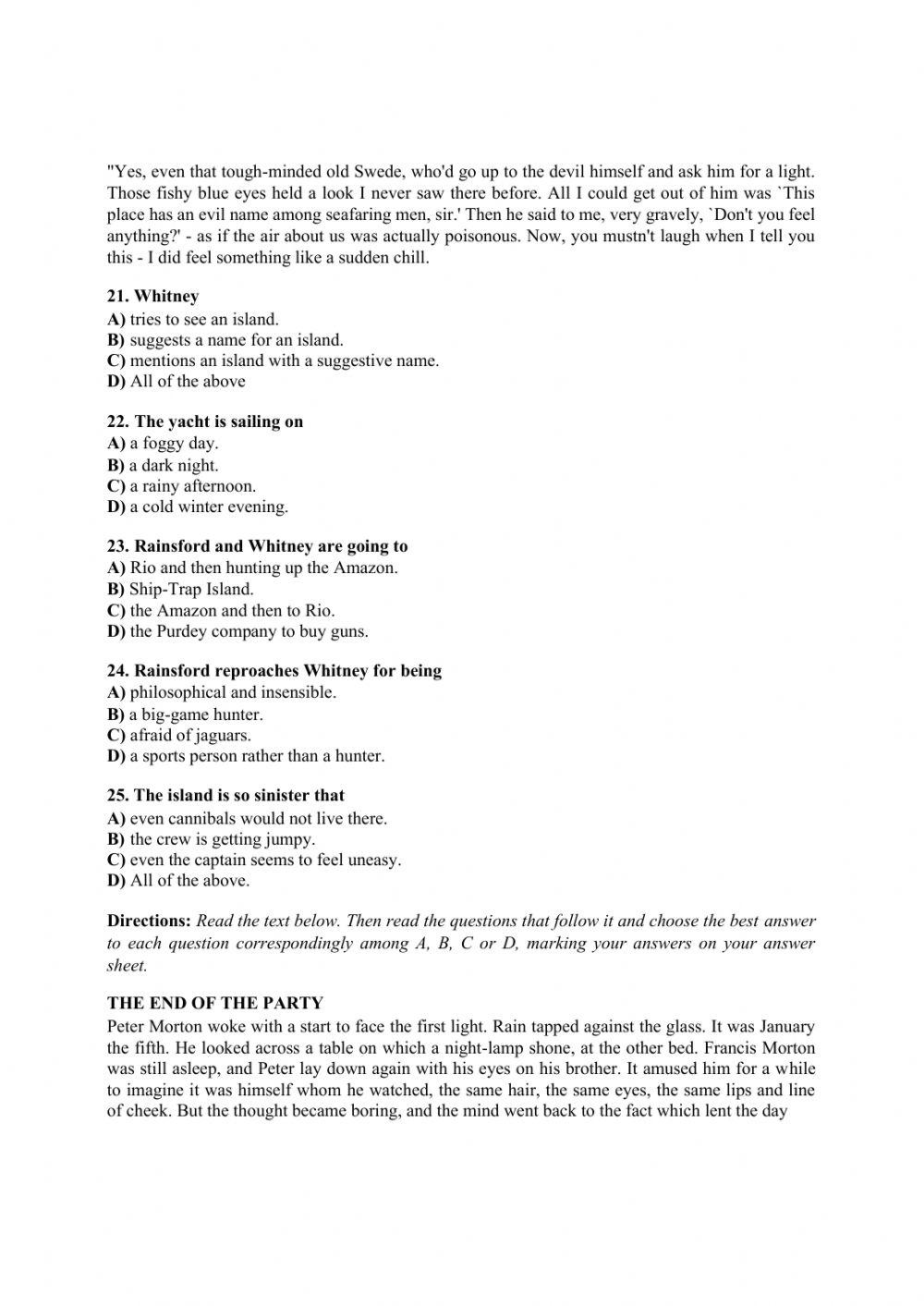 English State Exam practice TEST 21 worksheet | Live Worksheets