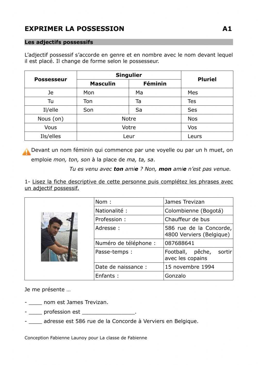 Les adjectifs possessifs | Laura De Spirito | Live