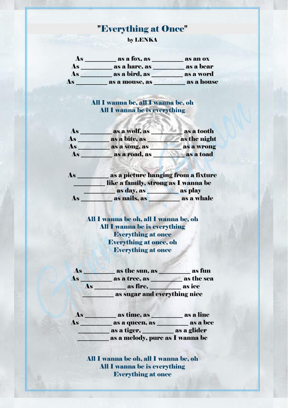 Everything at Once interactive worksheet | Live Worksheets