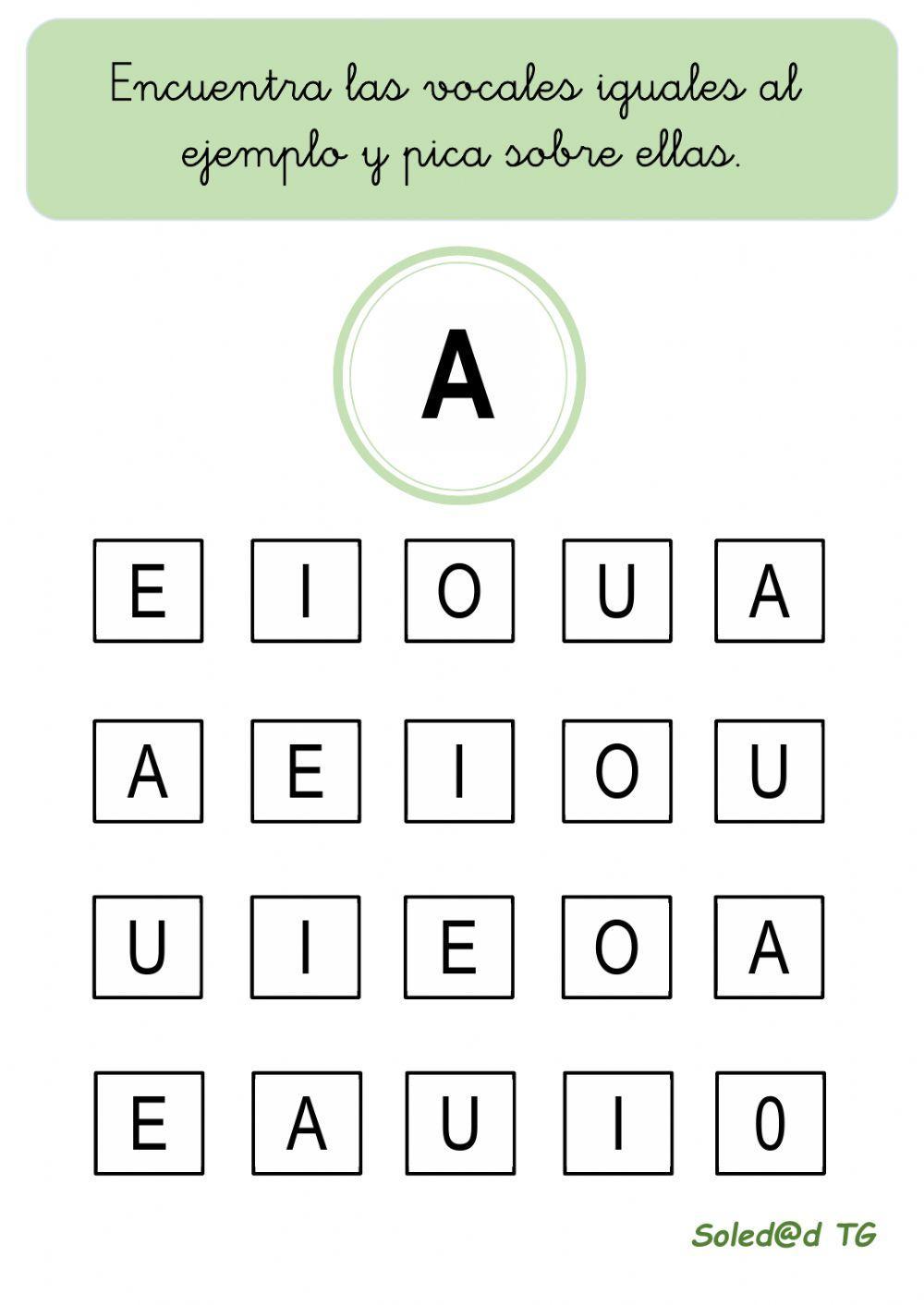 Letra a interactive worksheet | Live Worksheets