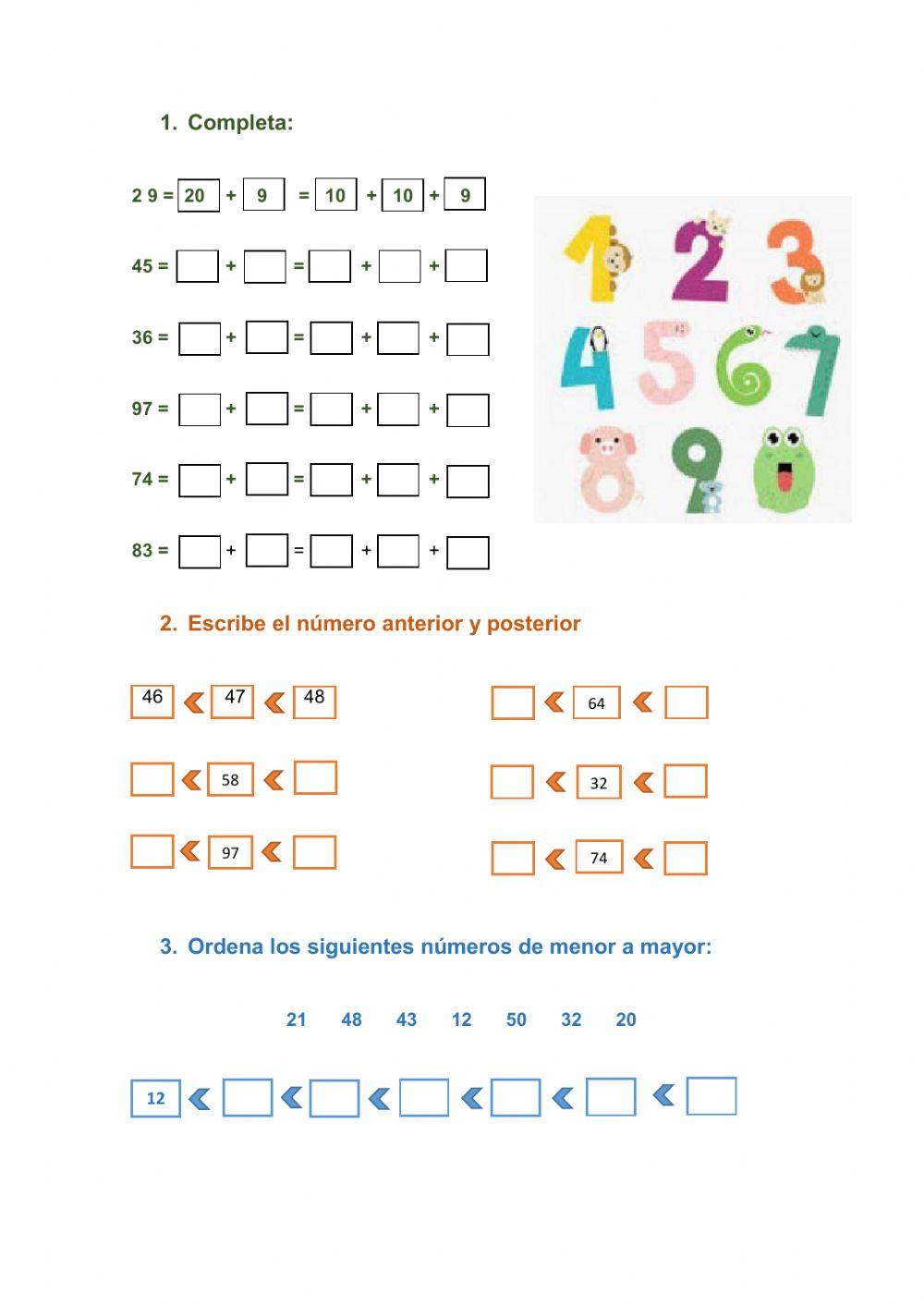 Matematicas activity for primero de primaria | Live Worksheets