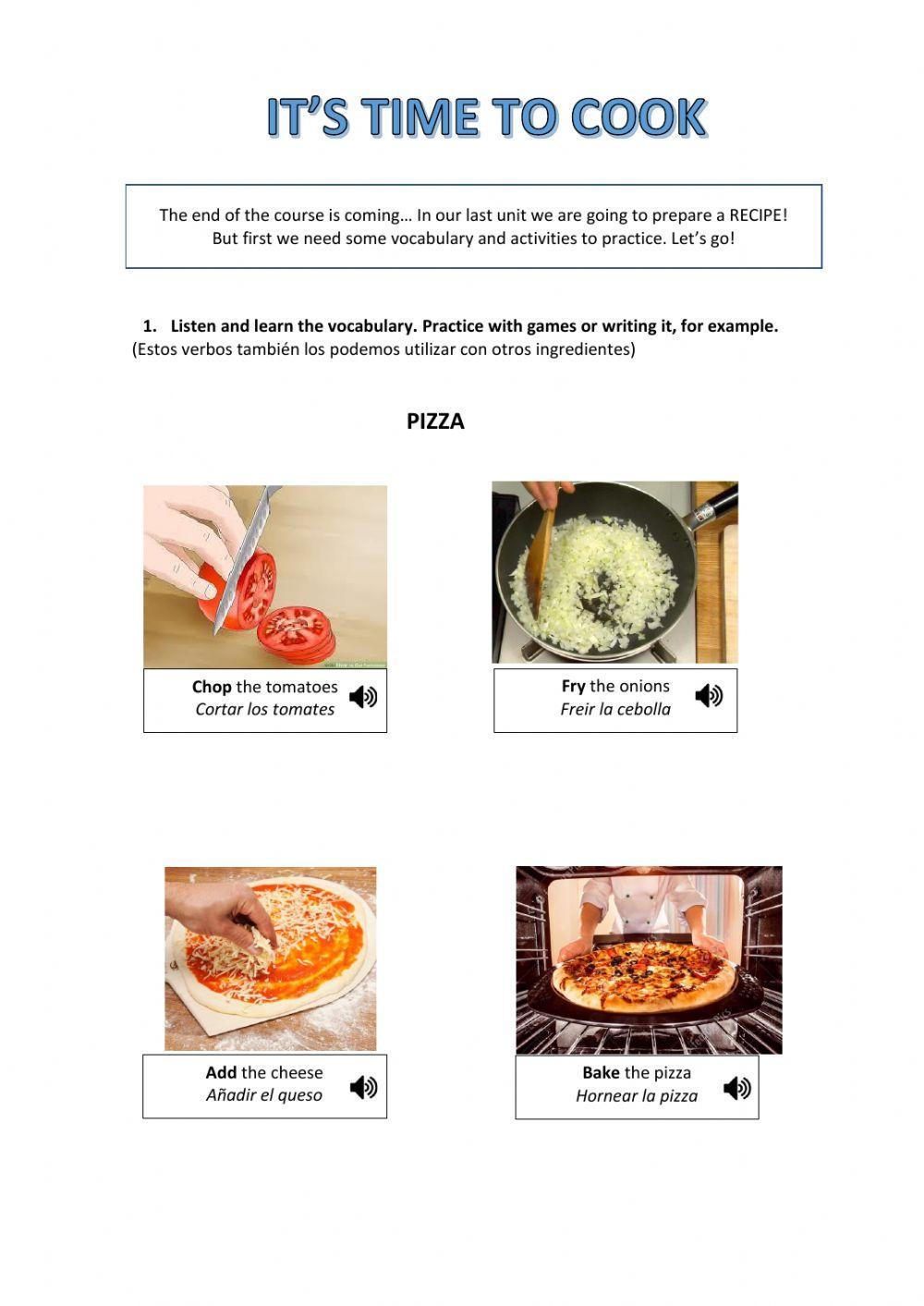 Verbs to cook 232876 | TeacherPatri24 | Live Worksheets