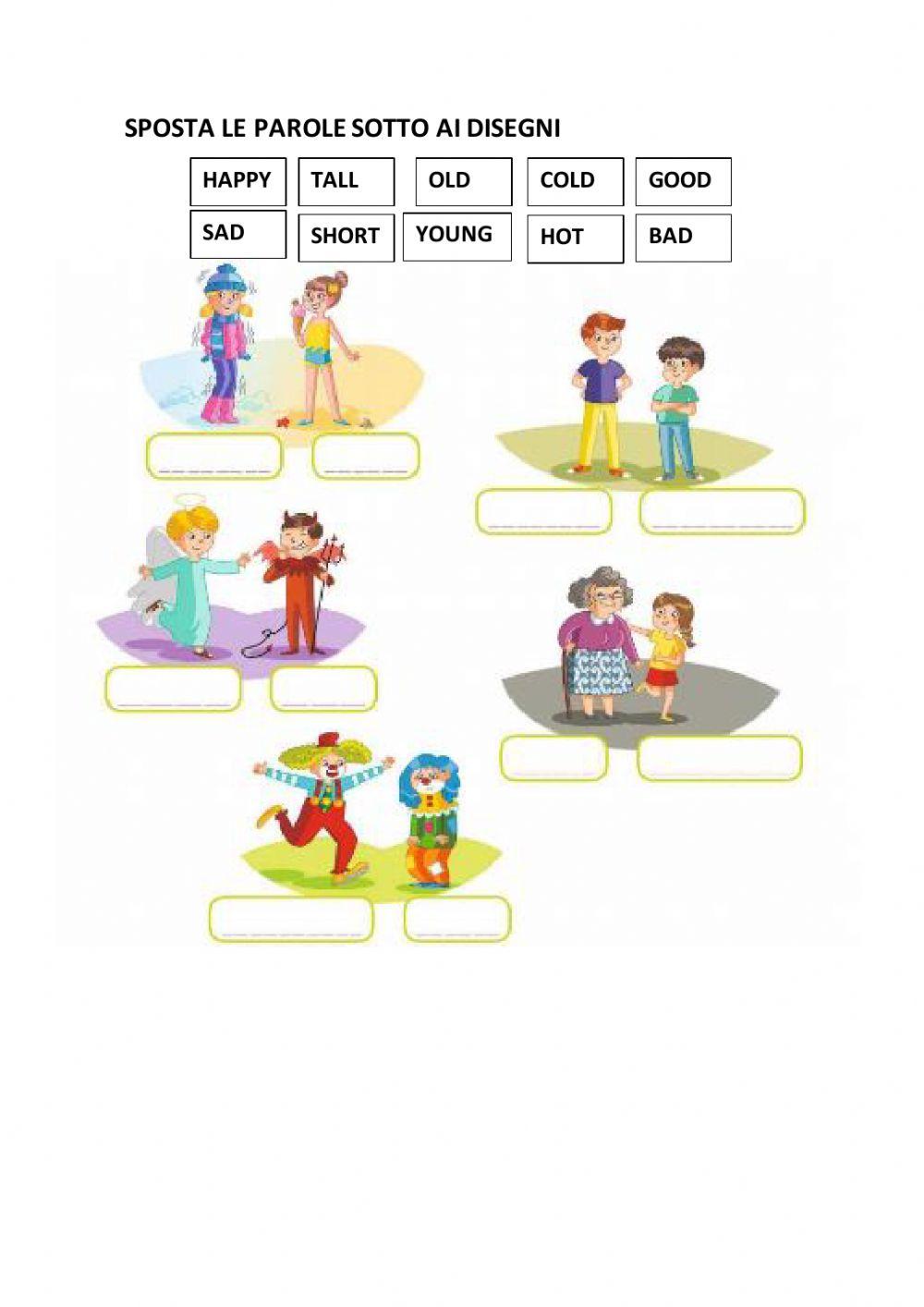 Opposites online worksheet for classe 2 | Live Worksheets