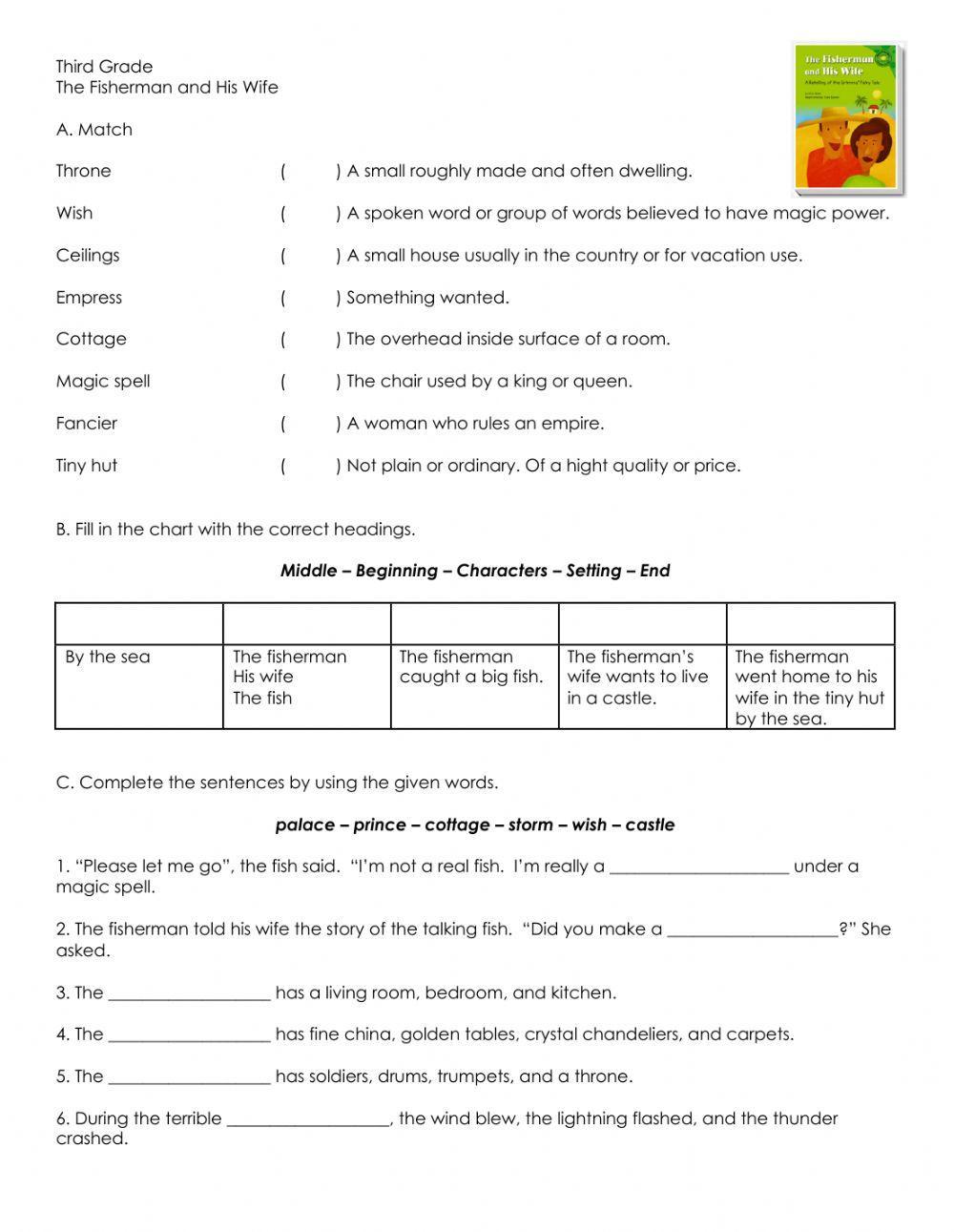 The fisherman a… | Free Interactive Worksheets | 233439