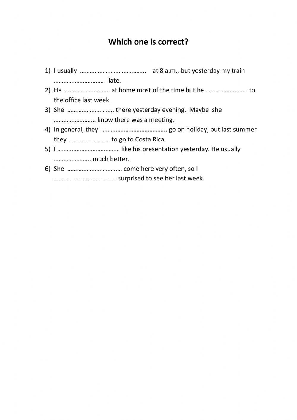 The right choice worksheet | Live Worksheets