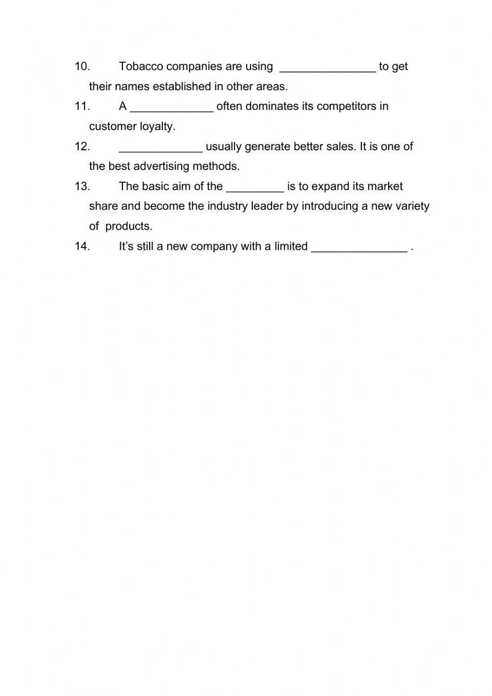 Brand Management | Free Interactive Worksheets | 234752