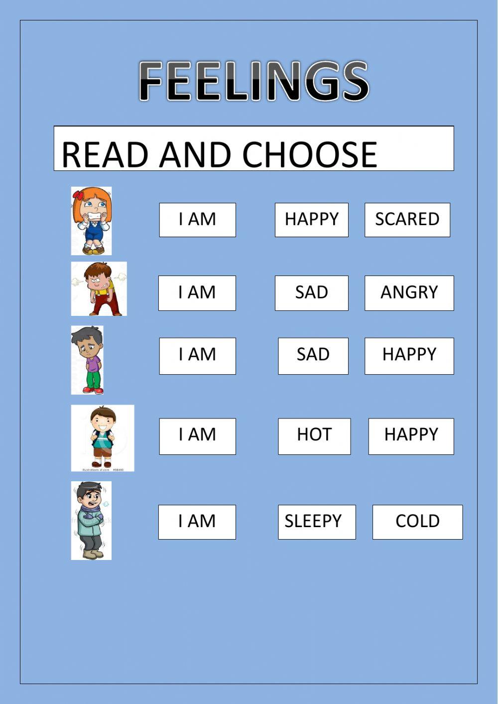 Feelings-i am | vanesa branzuel | Live Worksheets