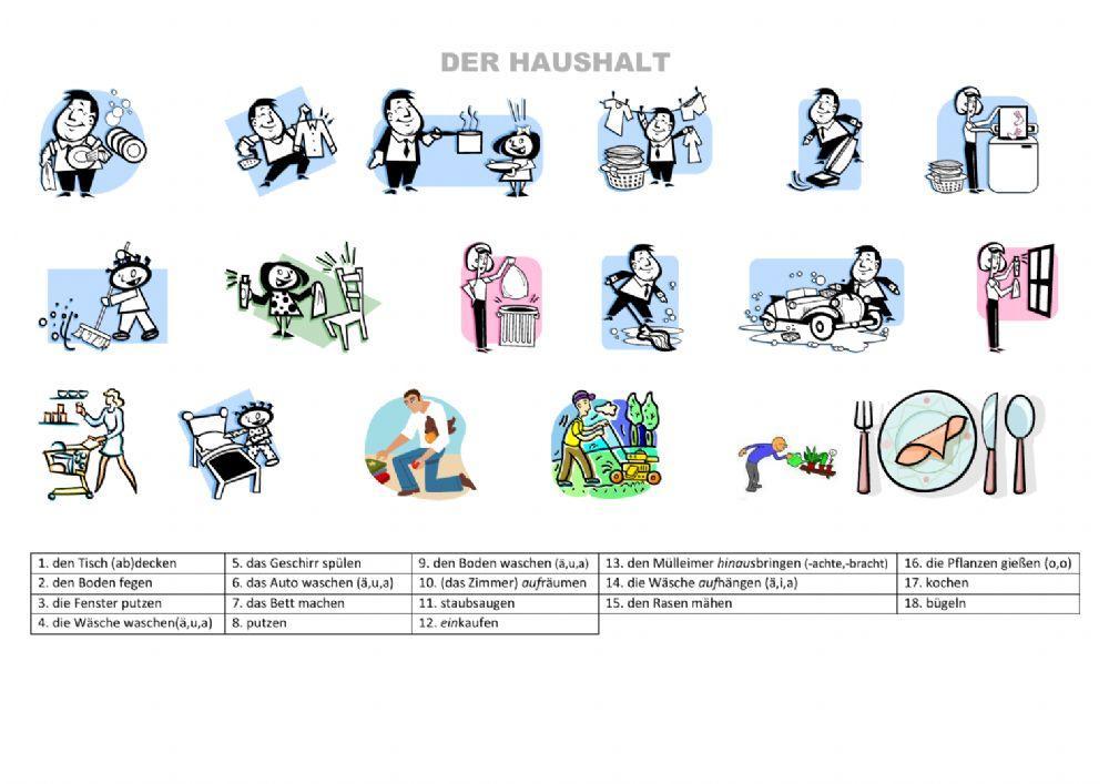 Haushalt und Haus worksheet | Live Worksheets