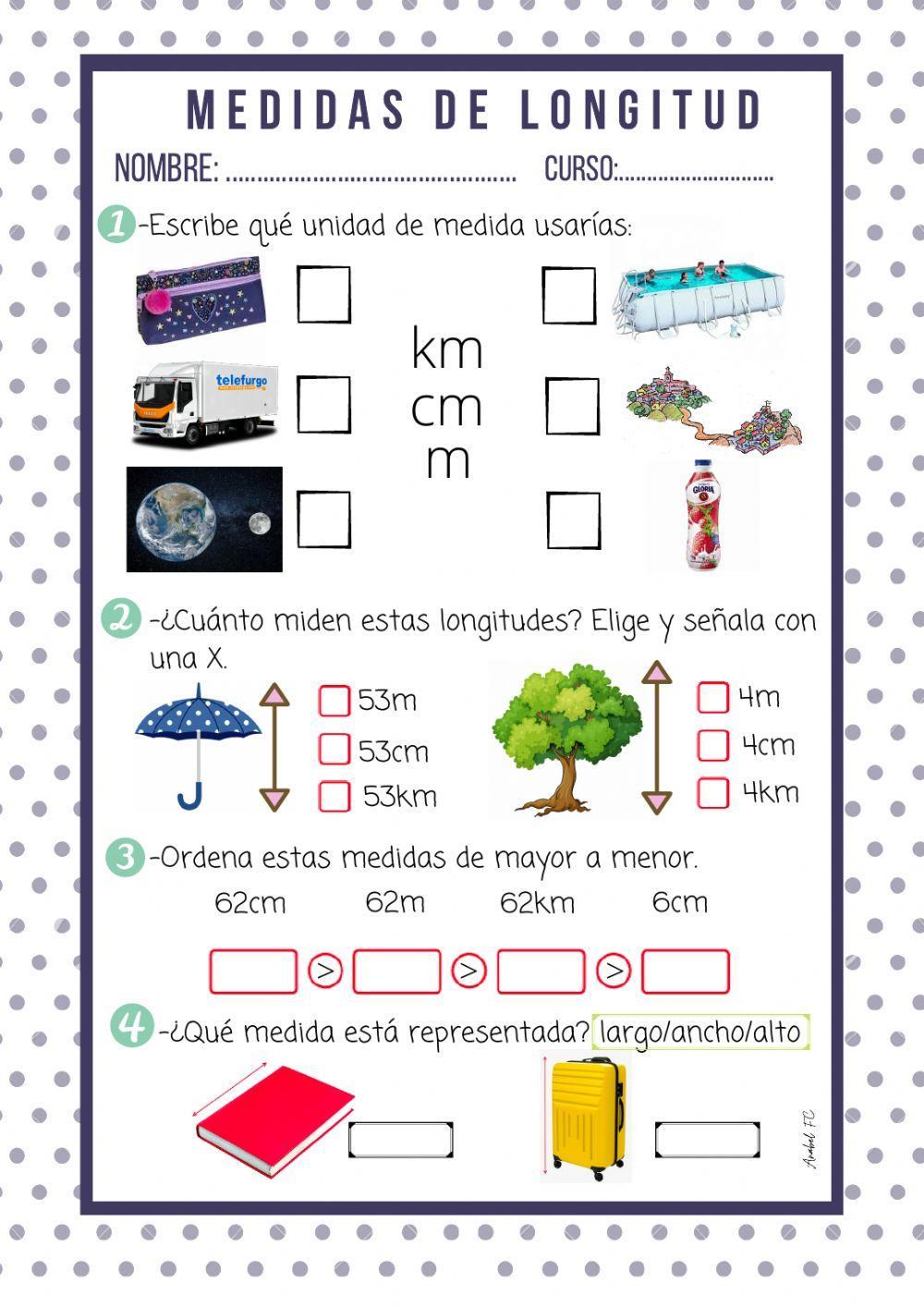 Medidas De Longitud Matemáticas Worksheet Live Worksheets