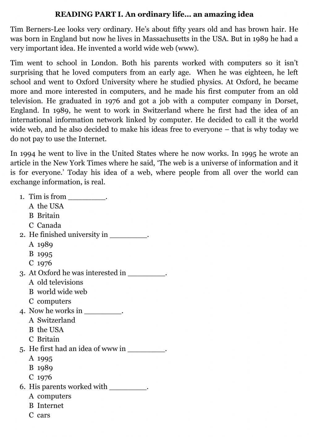Exam Mock Elementary 235666 | Anastasia | LiveWorksheets