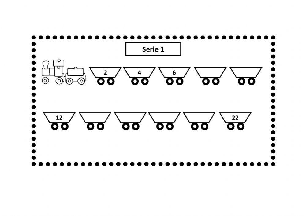 Serie de 2 en 2 worksheet | Live Worksheets