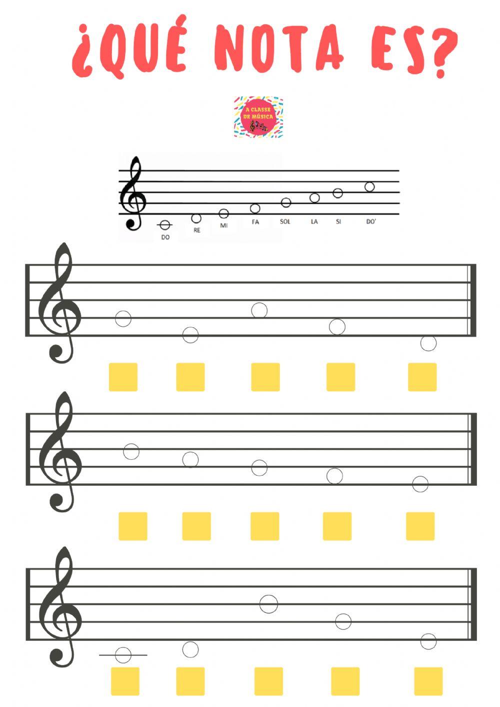 ¿que nota es? | Free Interactive Worksheets | 235686