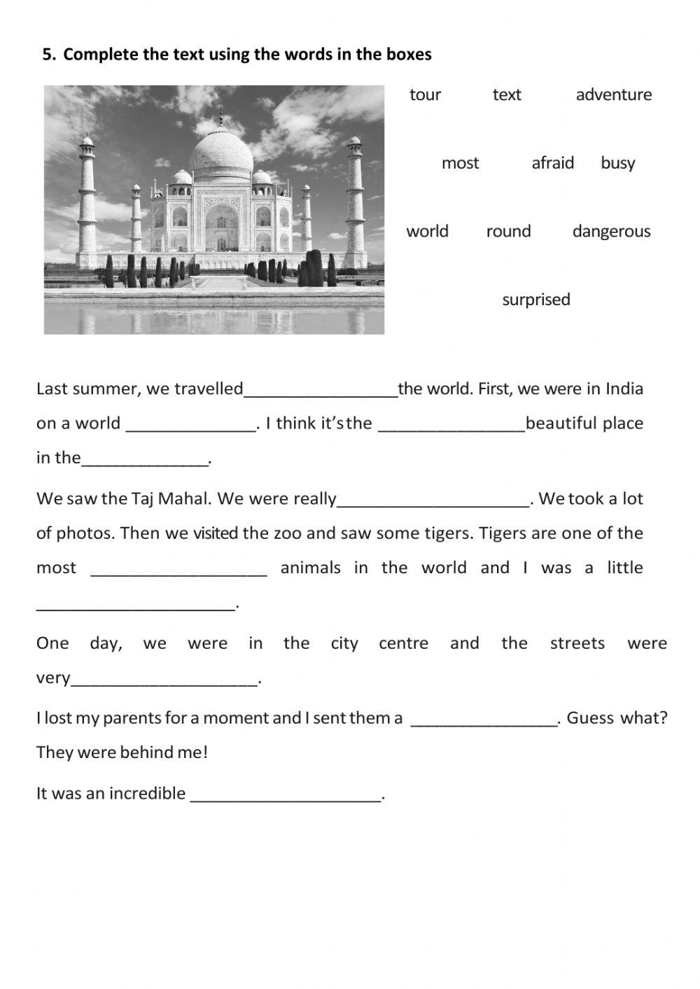 English test unit 9 worksheet | Live Worksheets