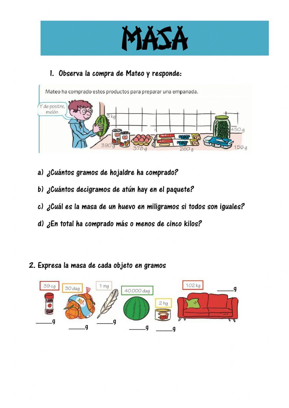 Masa online activity | Live Worksheets