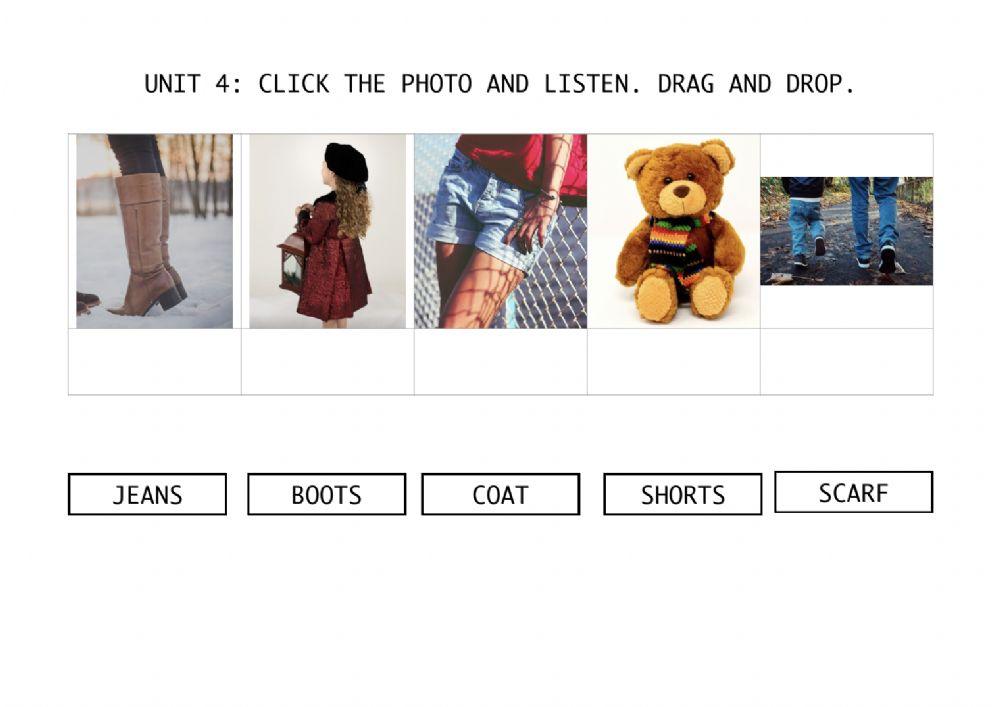Clothes. Drag and droop worksheet | Live Worksheets