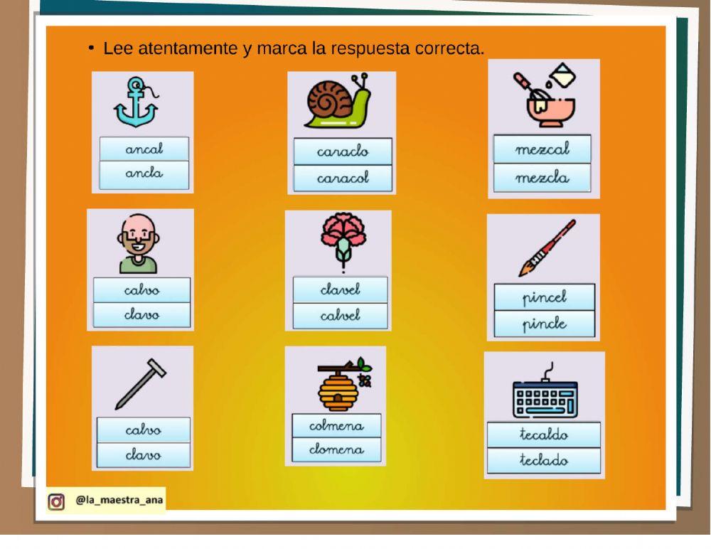 Sílabas trabadas cl interactive worksheet | Live Worksheets