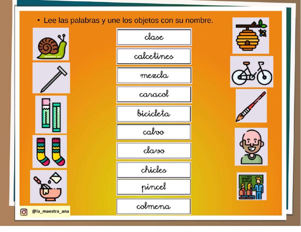 Sílabas trabadas cl interactive worksheet | Live Worksheets