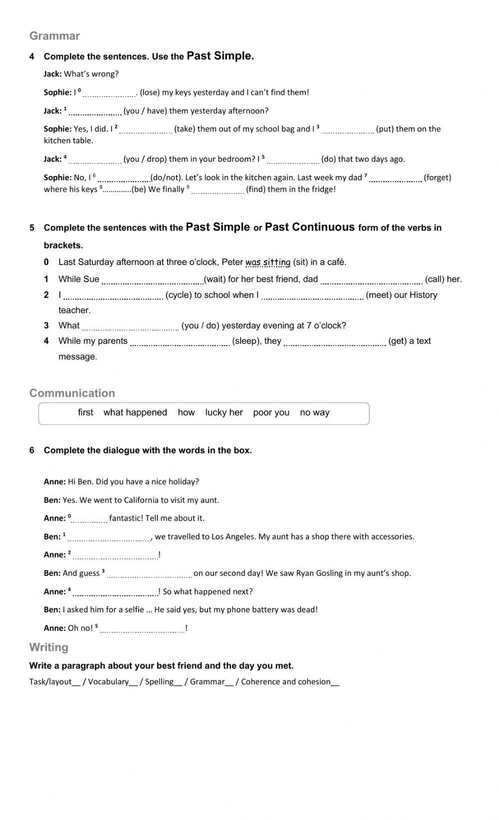 1st term test worksheet | Live Worksheets