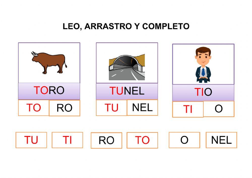 Lectura silábica TI TO TU worksheet | Live Worksheets