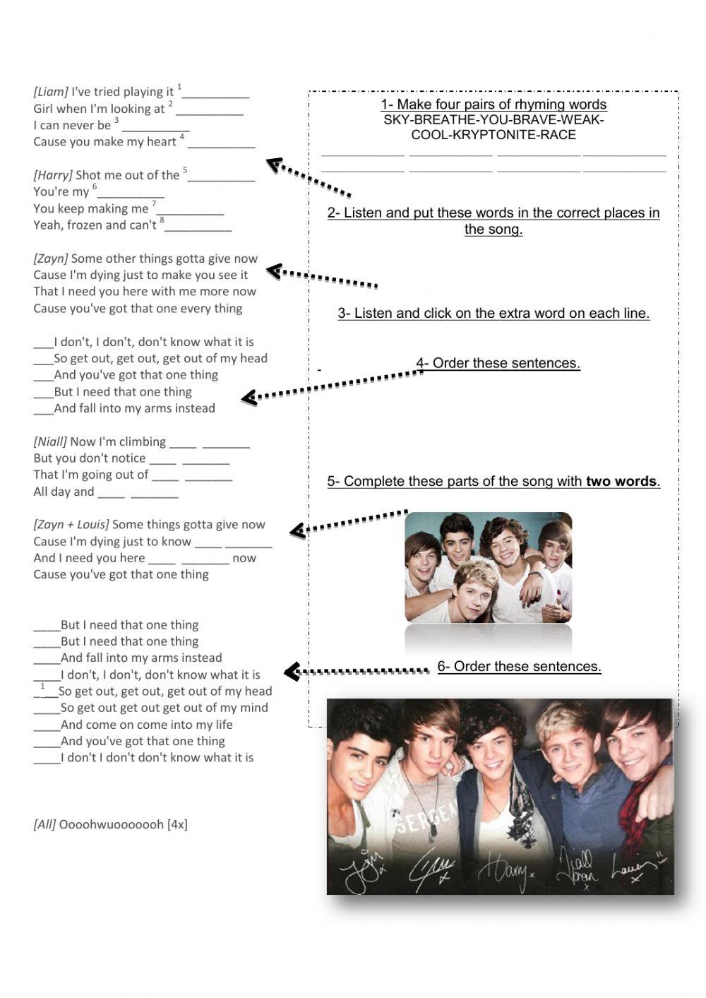 make a one direction sentence