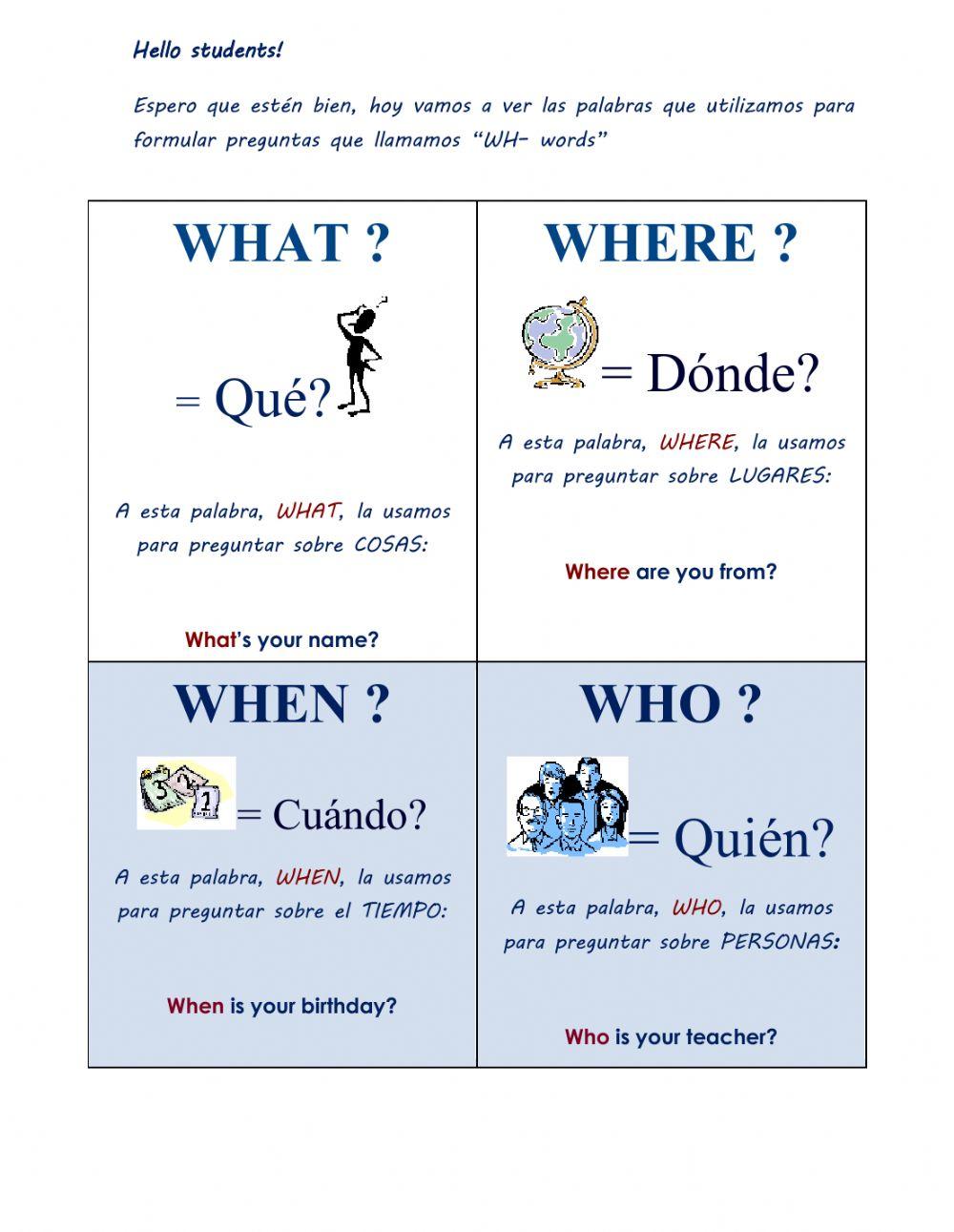 238187 | Wh- words | Ana Carolina Sydor | LiveWorksheets