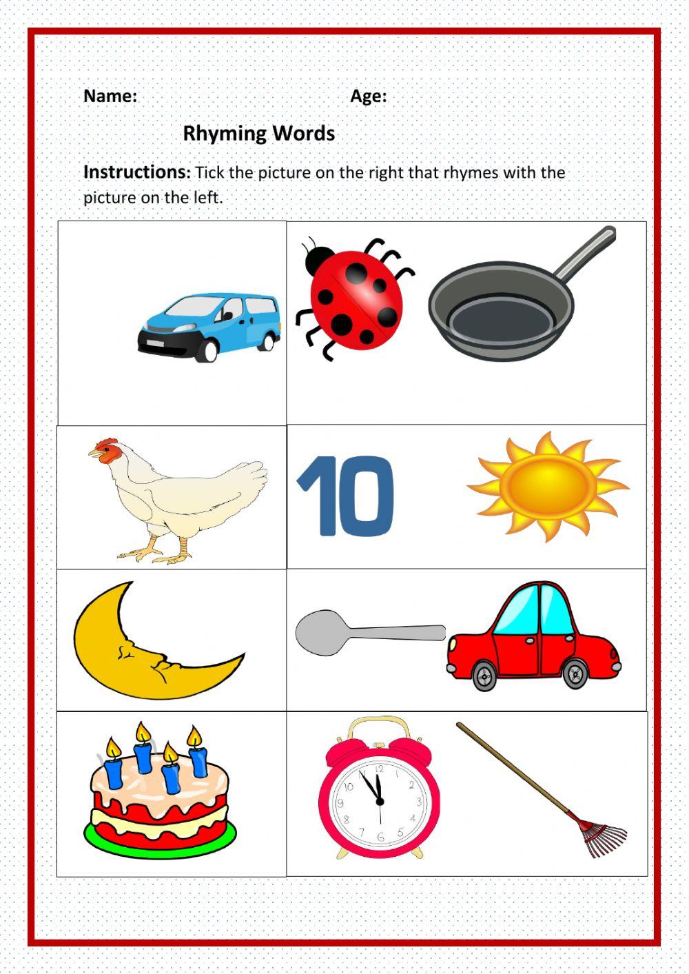 Rhyme | Free Interactive Worksheets | 238319