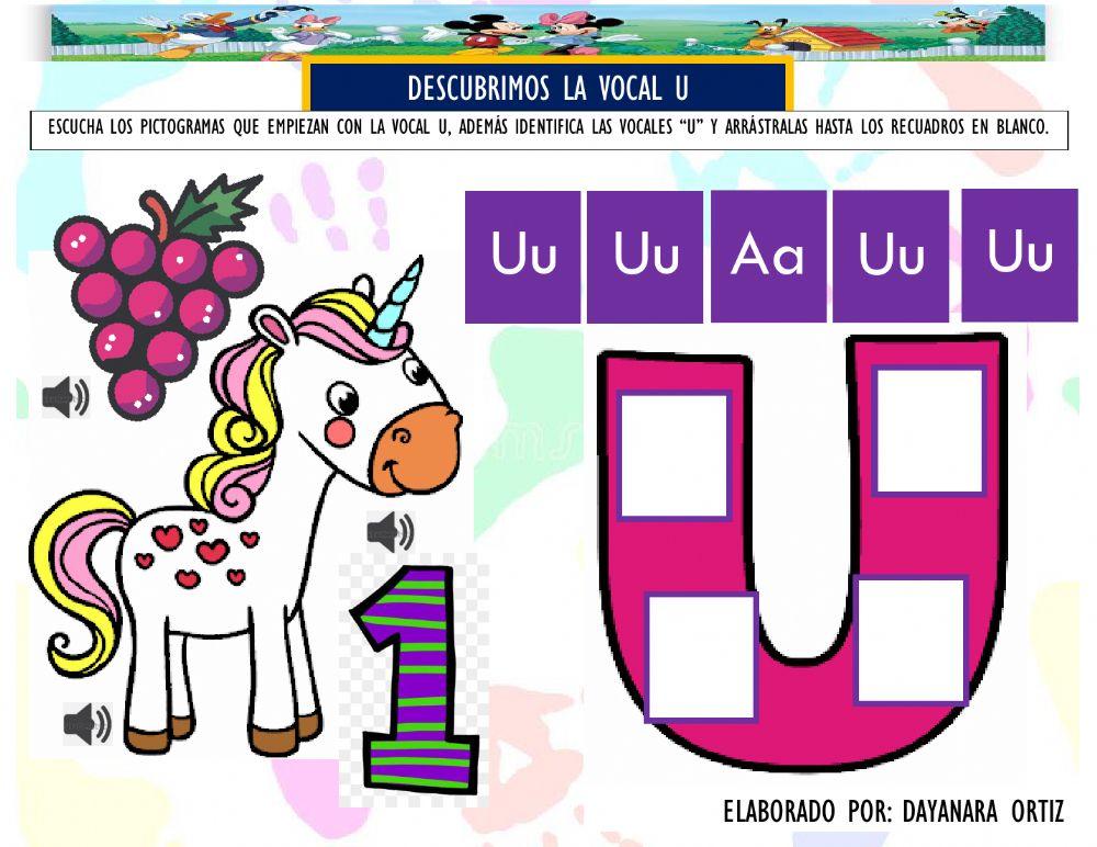 La vocal U | Free Interactive Worksheets | 238389