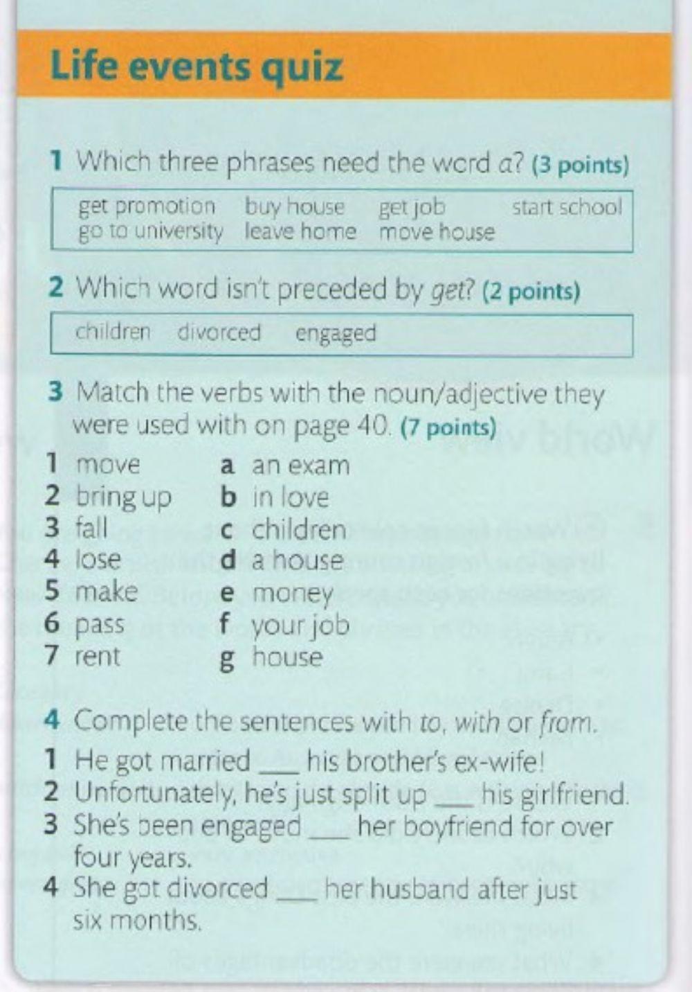 Cutting edge Intermediate - Unit 4 page 40 ex.2 (quiz p 126) online ...