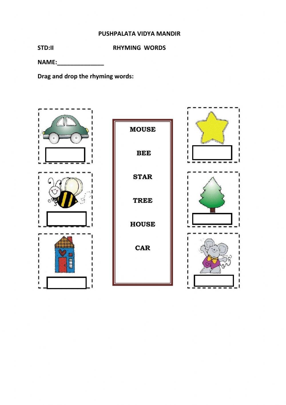 Rhyming Words | JenifferS | Live Worksheets