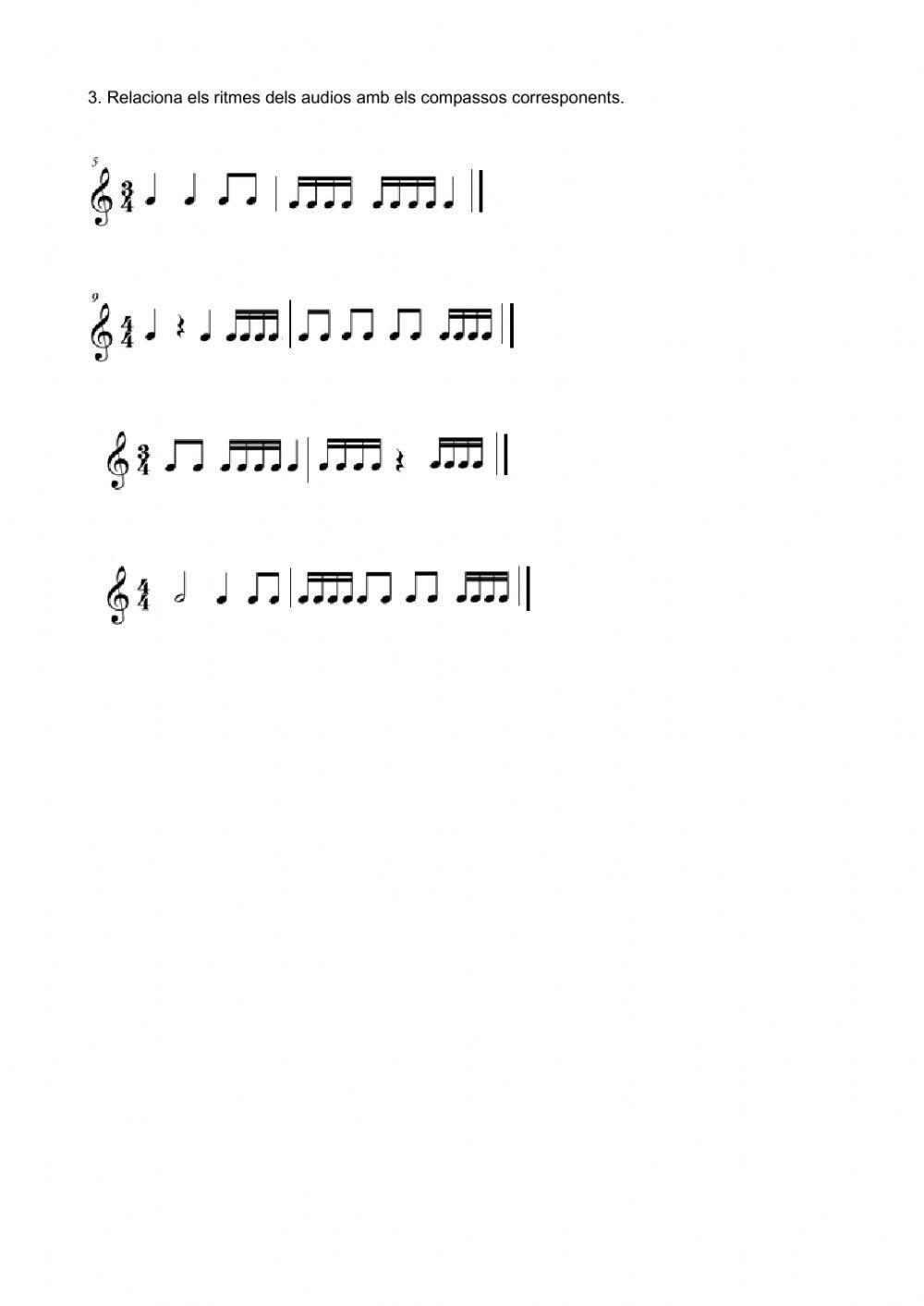 Ritmes musicals | Free Interactive Worksheets | 239330