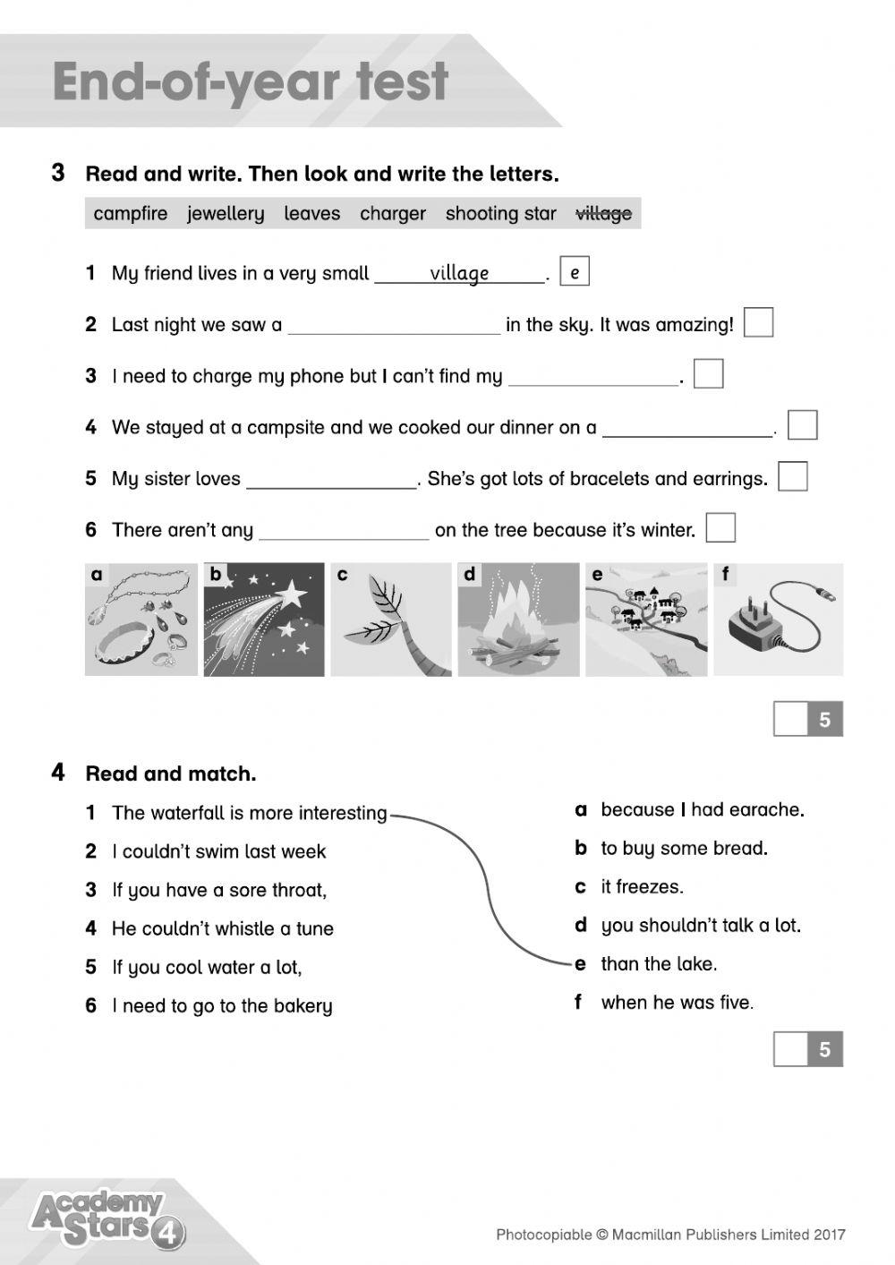 Academy Stars 4 Final Test online exercise for | Live Worksheets
