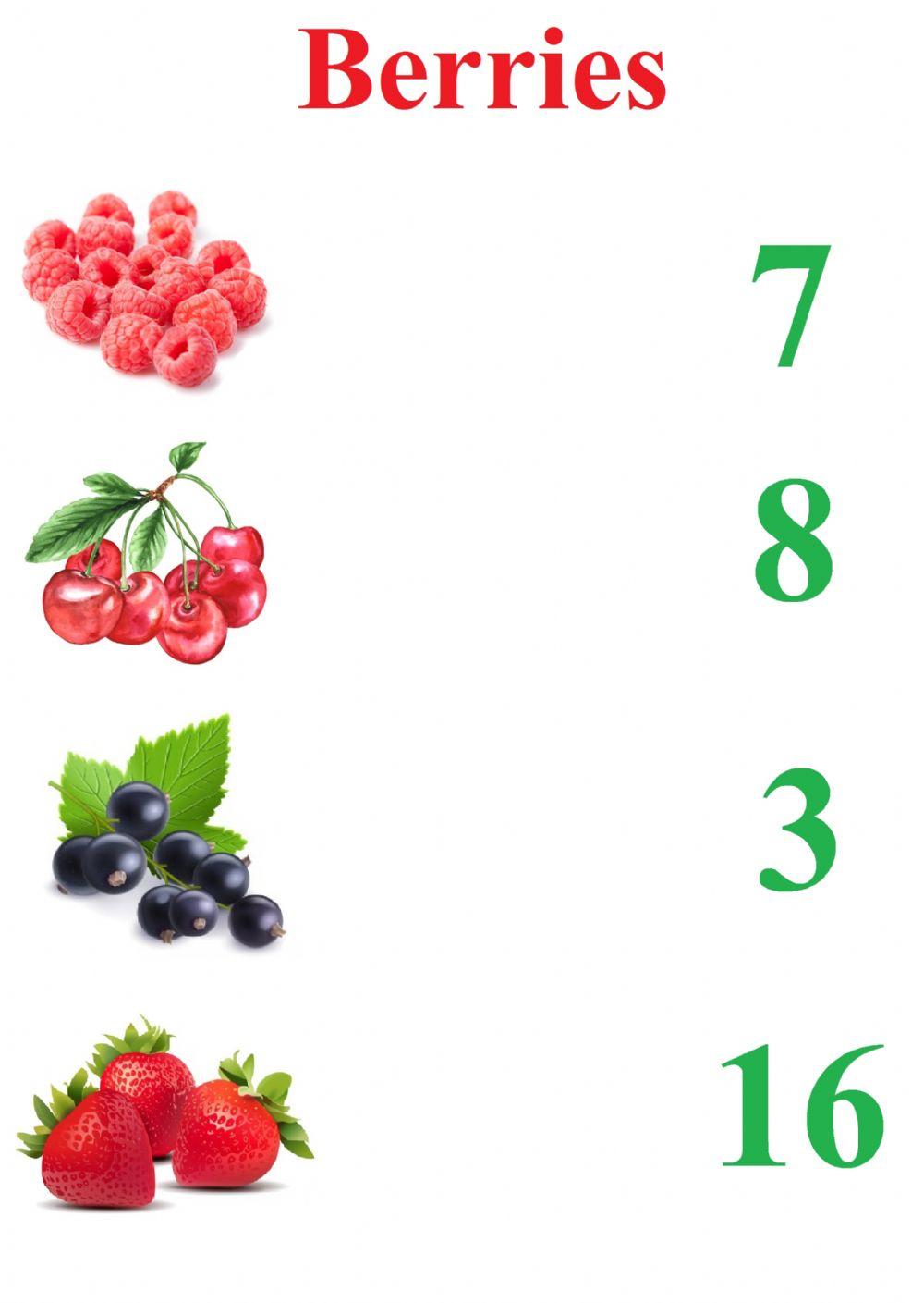 Berries exercise | Live Worksheets