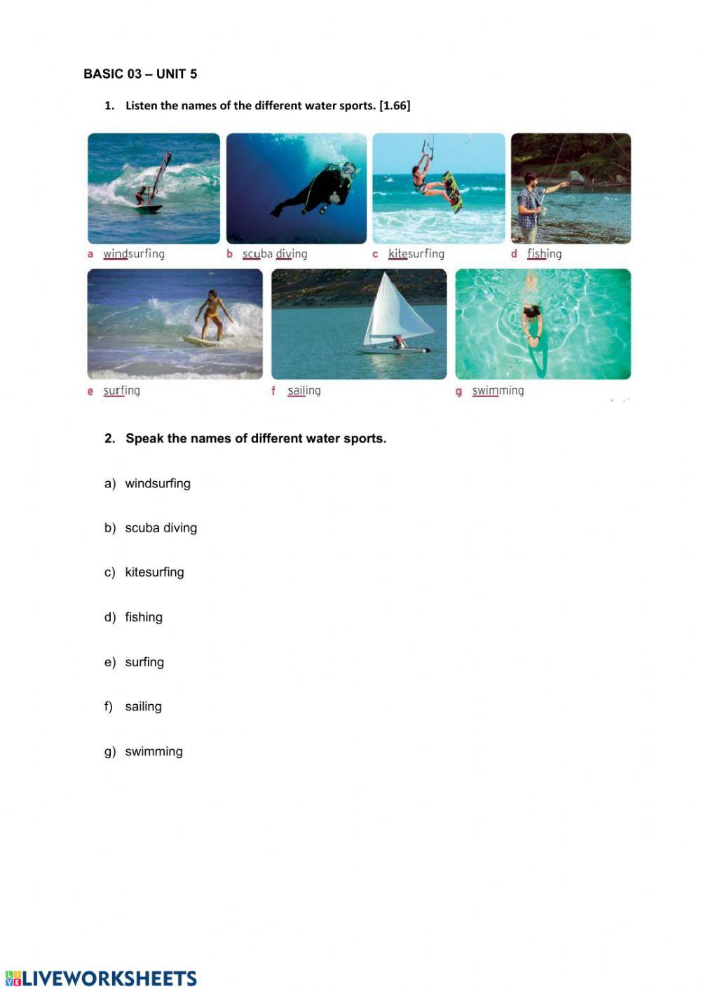 Basic 03 - Unit 05 Track 1.66 worksheet | Live Worksheets