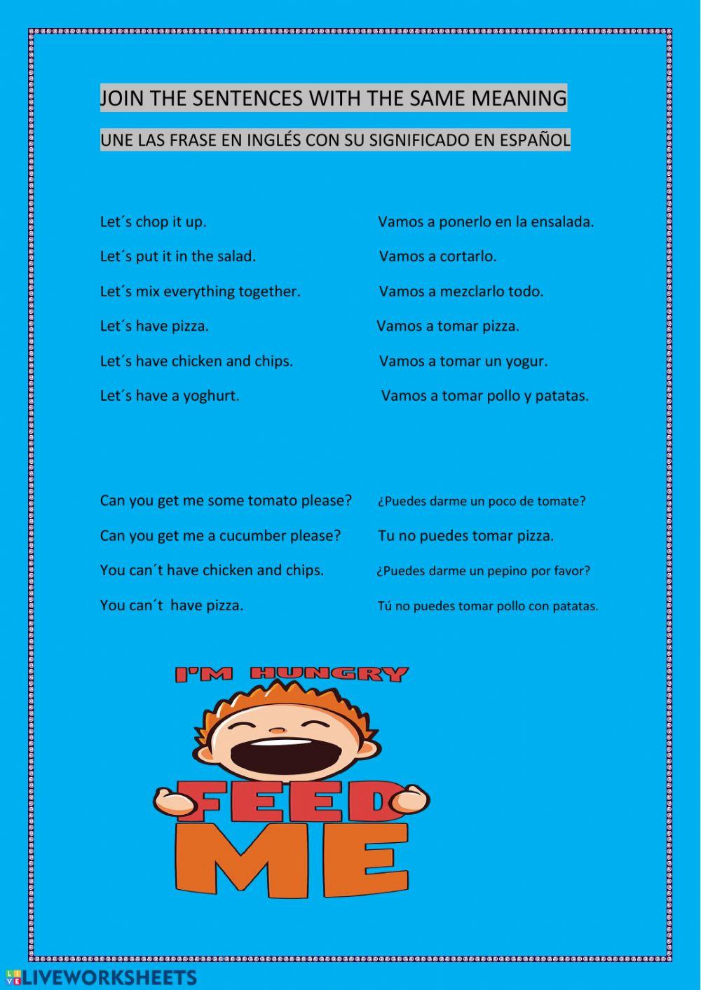 Join sentences worksheet | Live Worksheets
