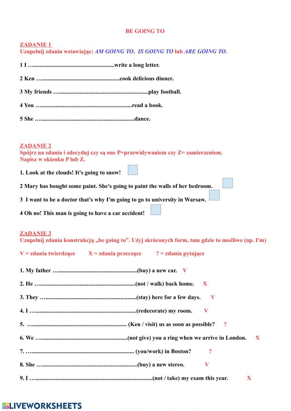 Be going to activity for elementary | Live Worksheets