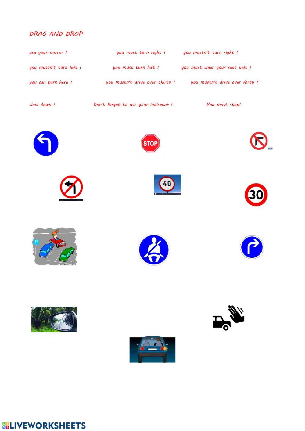 Safety on the road worksheet | Live Worksheets