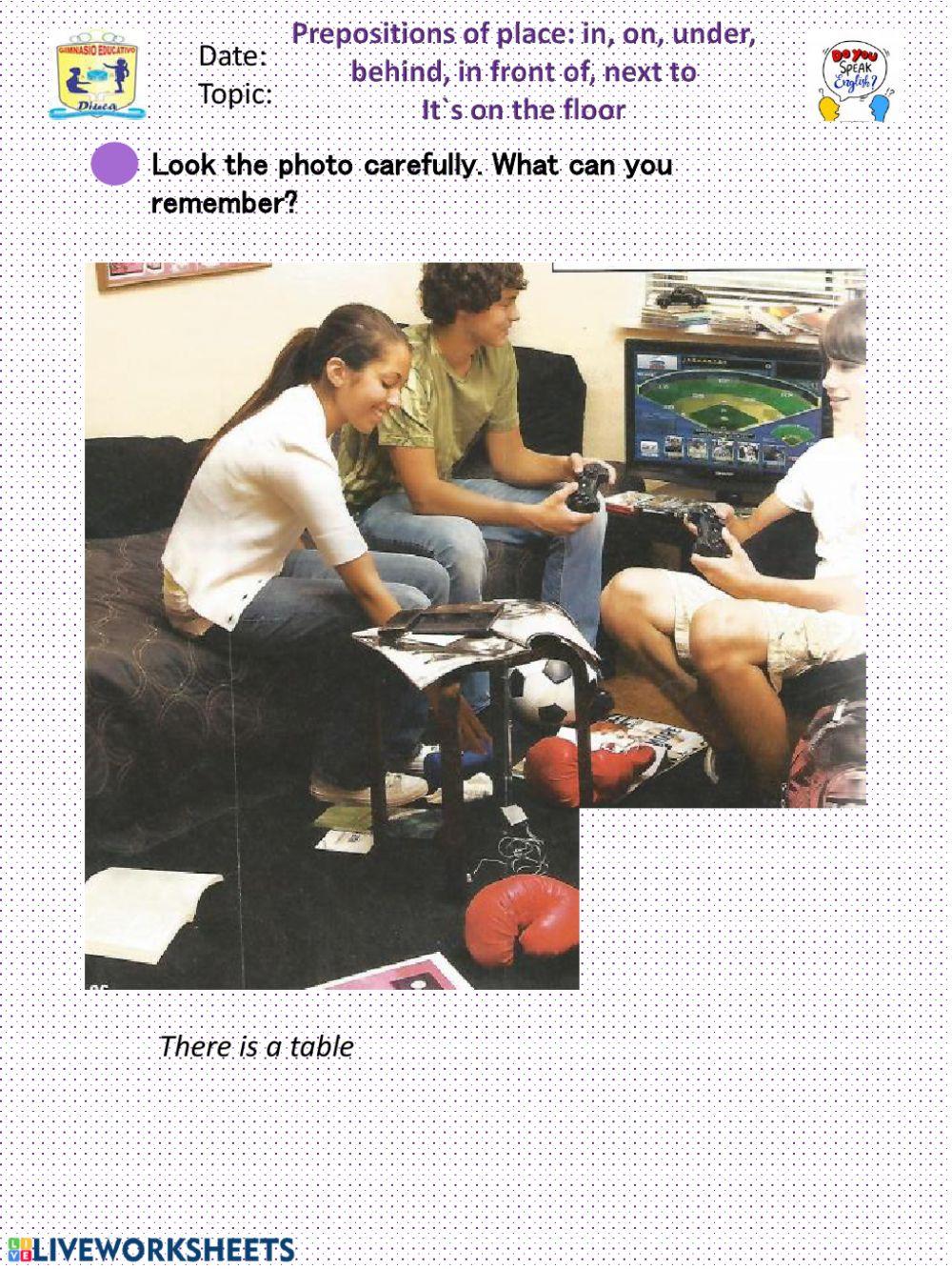 Prepositions of place online activity for Septimo | Live Worksheets