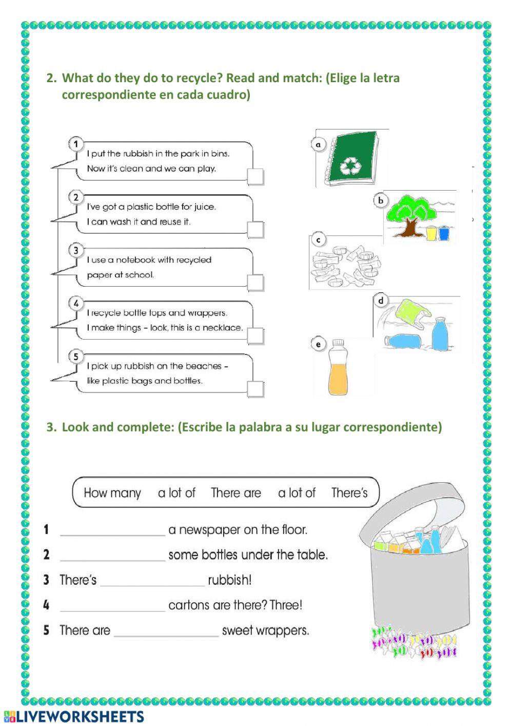 Recycle | Free Interactive Worksheets | 150498