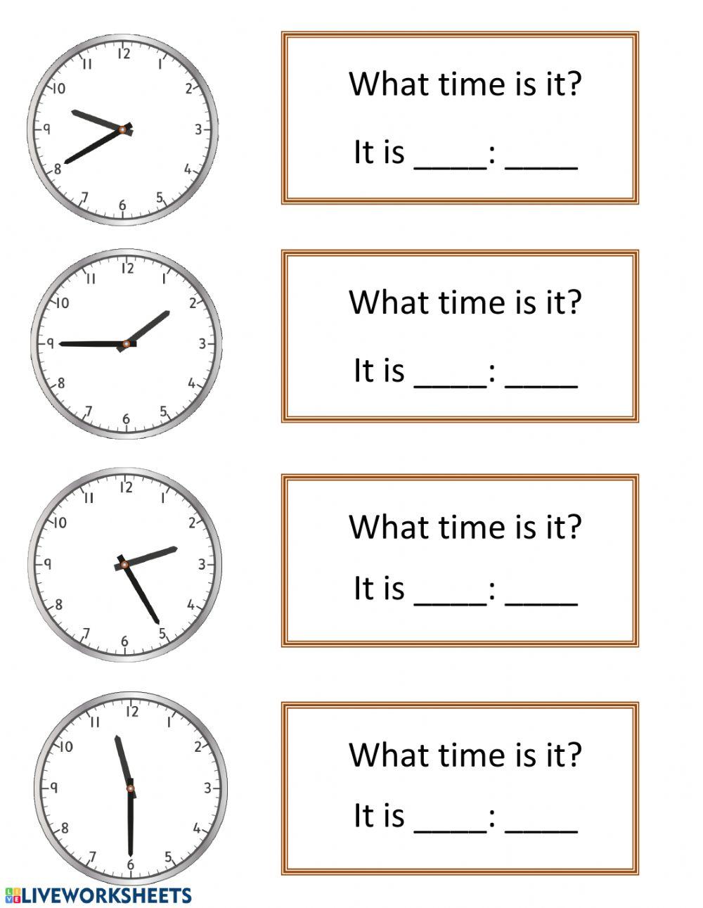 Telling Time | Free Interactive Worksheets | 150571