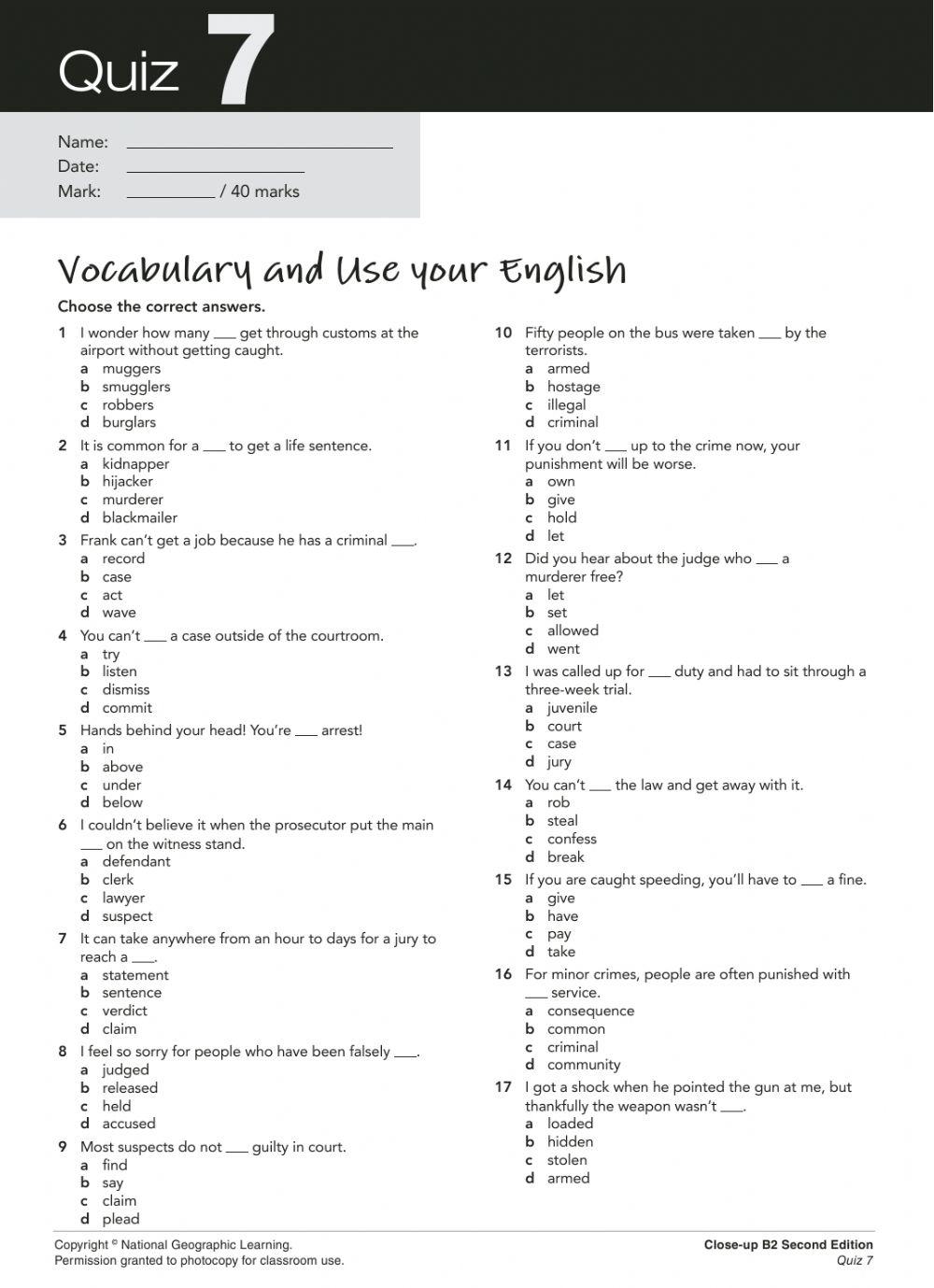 Close-up B2 Uni… | Free Interactive Worksheets | 5761412