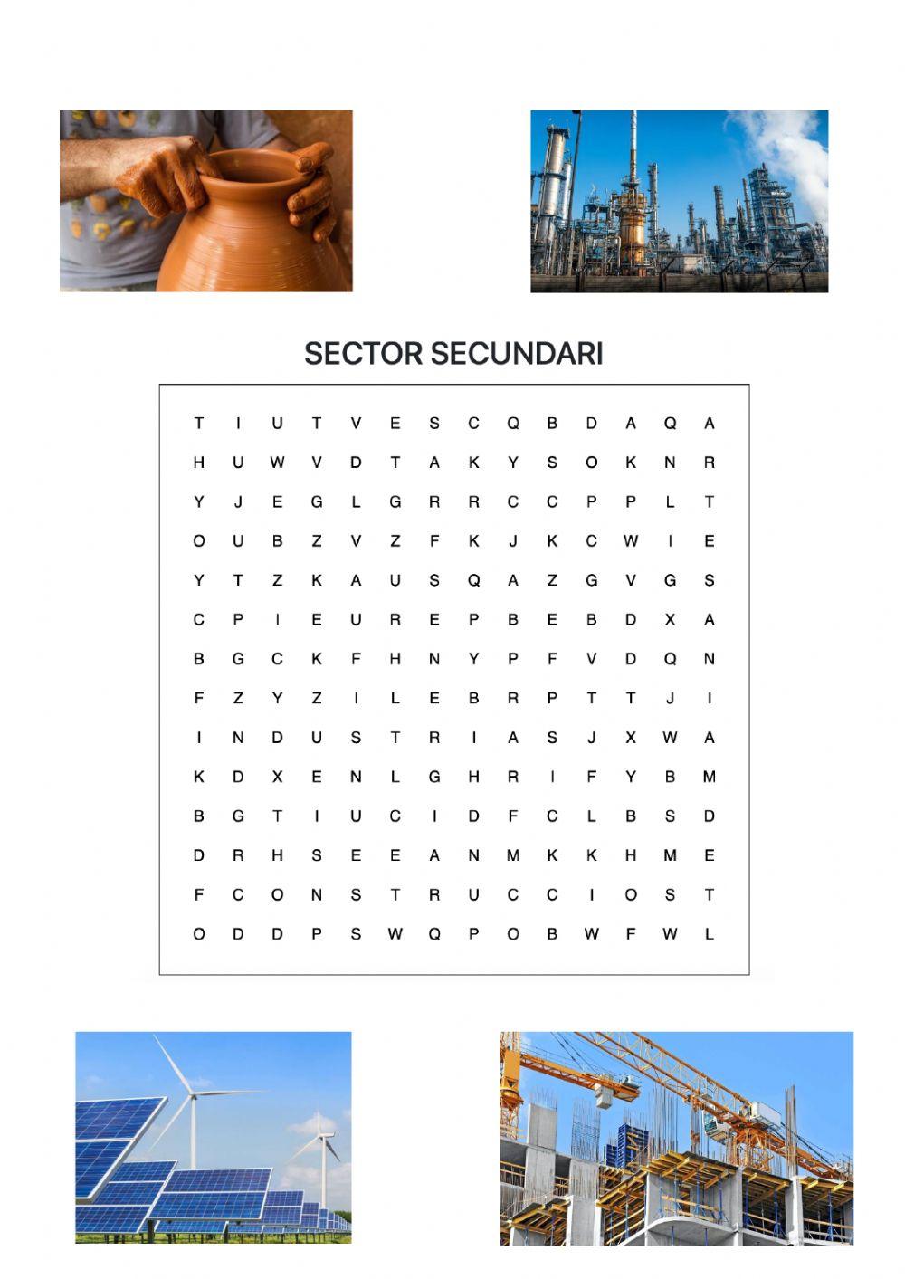 Sector secundari | Free Interactive Worksheets | 240970