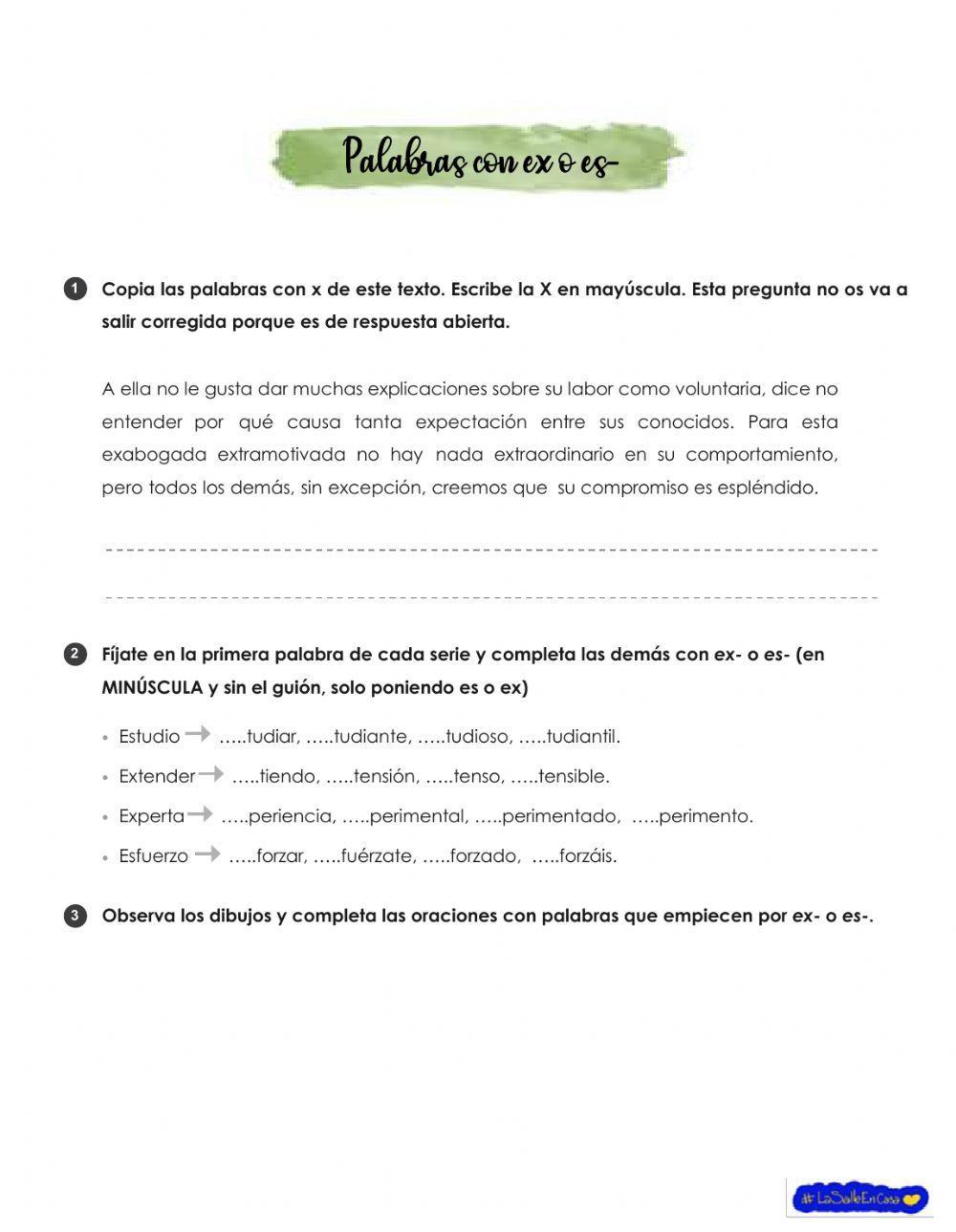 Palabras con es… | Free Interactive Worksheets | 241231