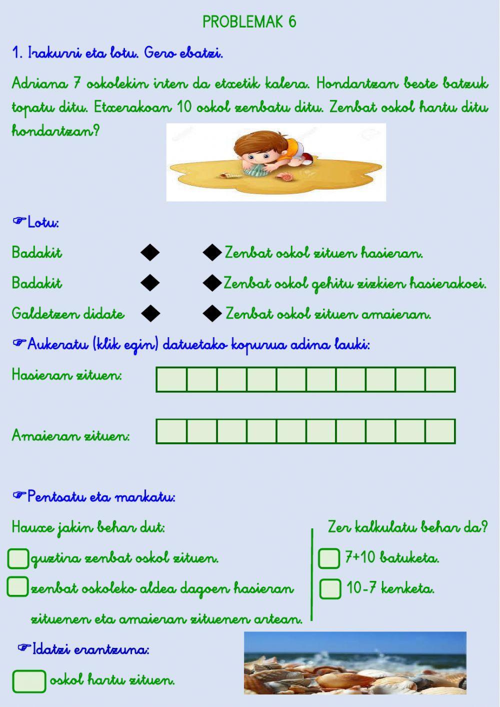 Problemak 6 | Free Interactive Worksheets | 241695