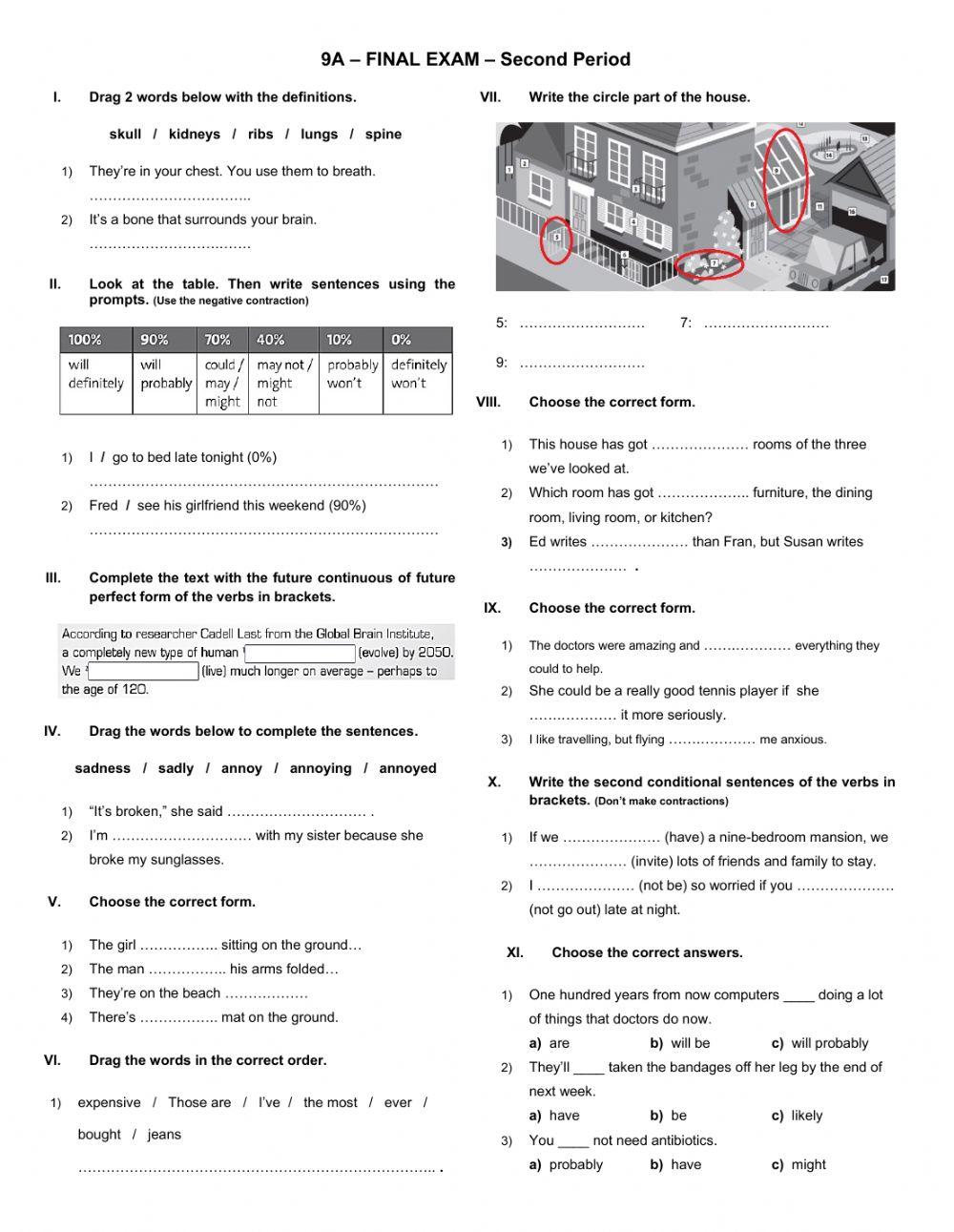 9A - Final Exam… | Free Interactive Worksheets | 5762635