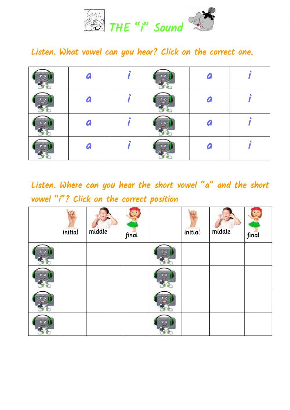 The -I- sound | Free Interactive Worksheets | 242769