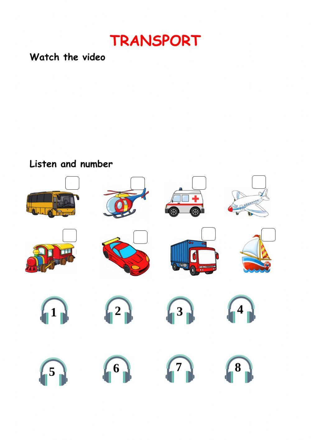 Transport | Free Interactive Worksheets | 243066