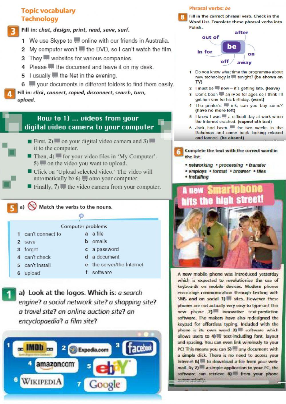 Technology-exercises online, vocabulary worksheet | Live Worksheets