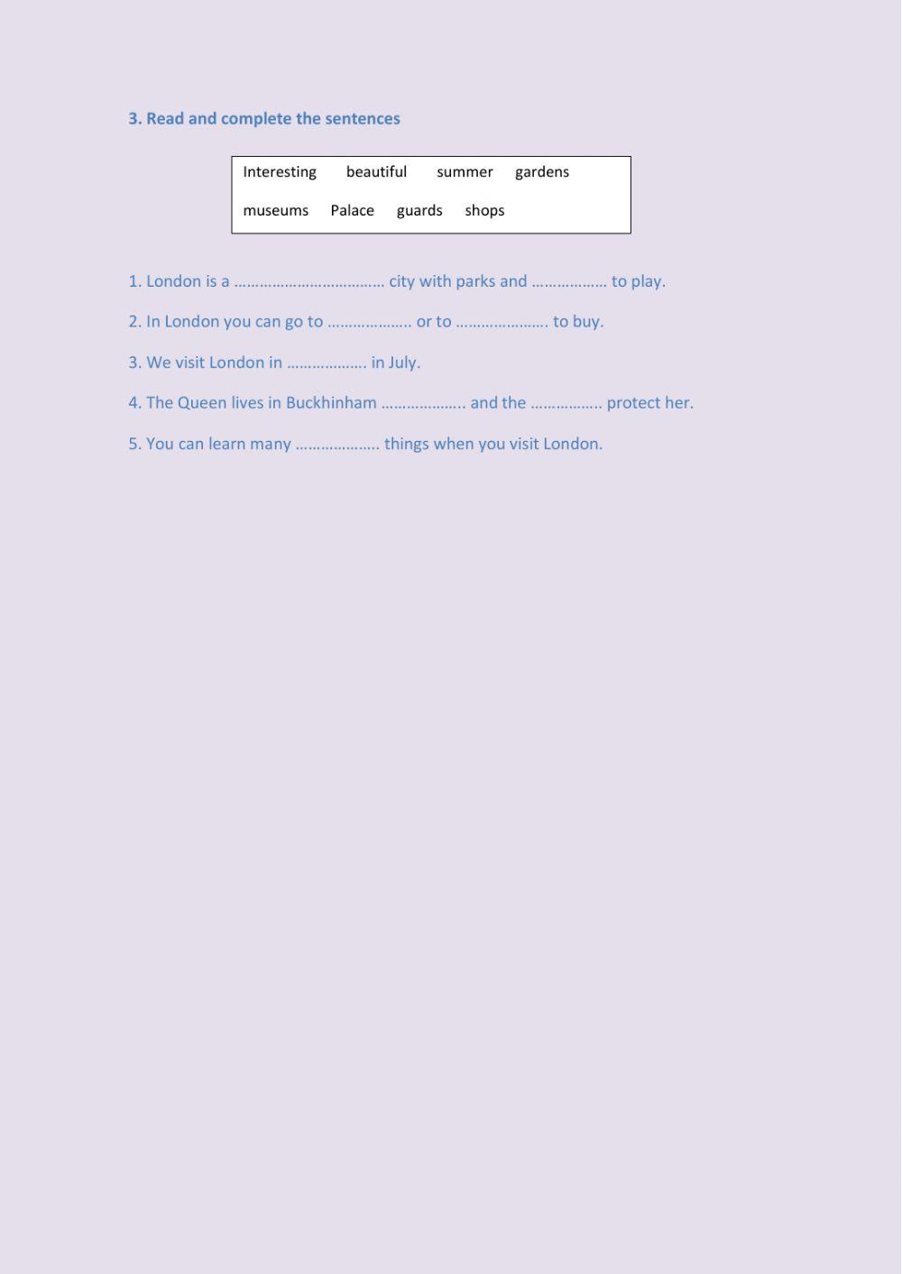 London | Free Interactive Worksheets | 243646