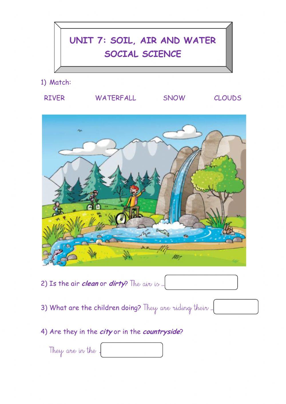 UNIT 7-SOIL, AIR AND WATER online exercise for | Live Worksheets